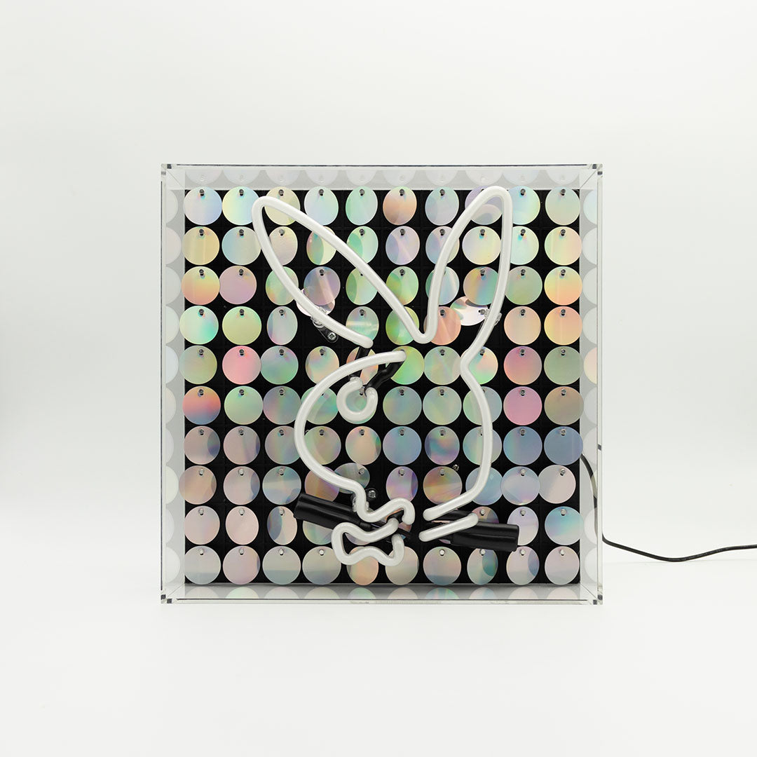 Playboy X Locomocean - Disco Bunny - Glass Neon Box Sign | Locomocean Ltd