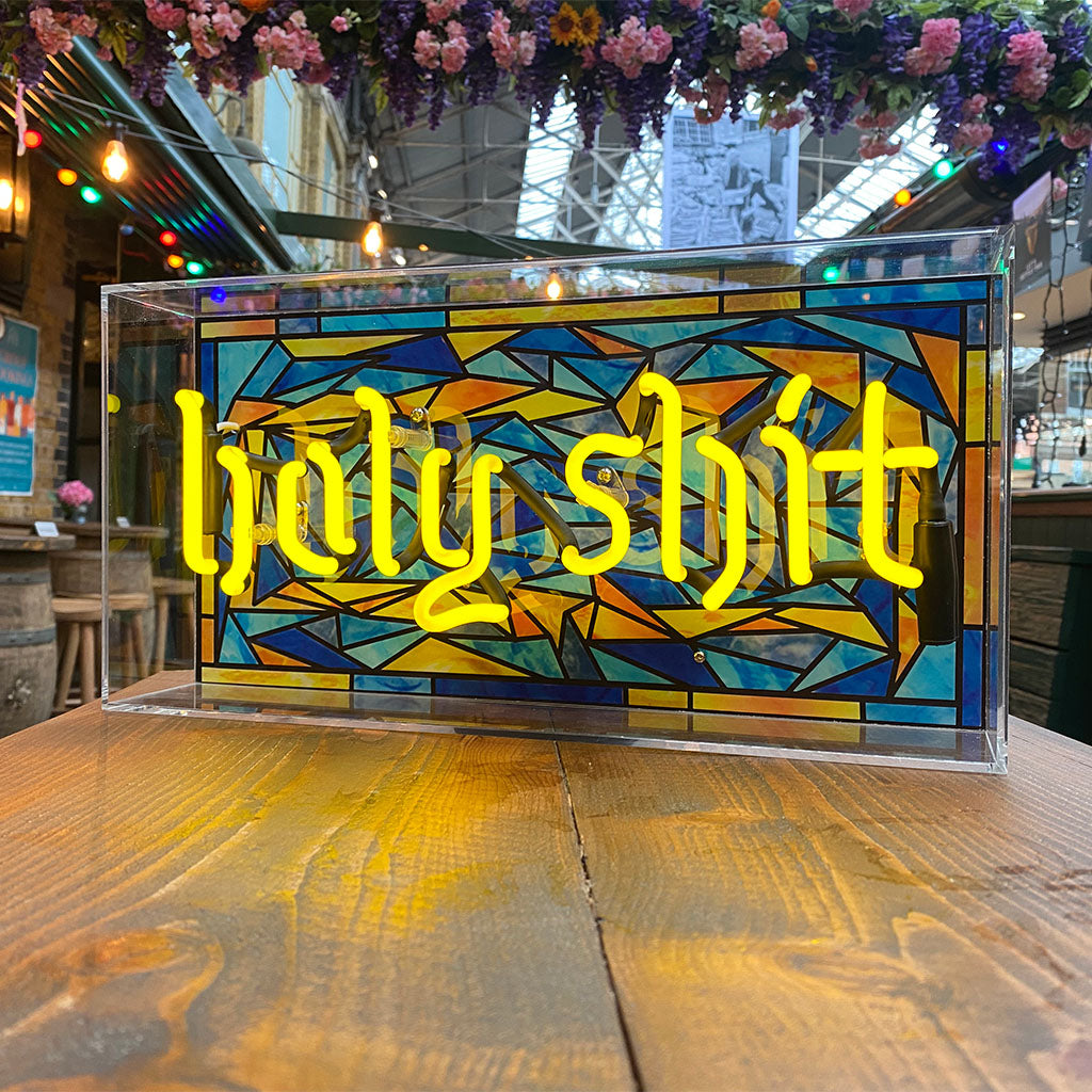 'Holy Shit' Glass Neon Sign | Locomocean Ltd