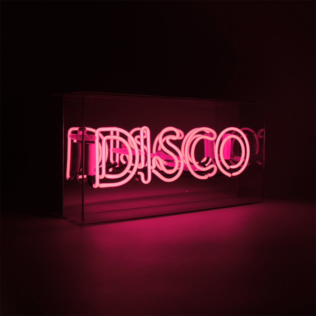 'Disco' Glass Neon Sign - Pink | Locomocean Ltd