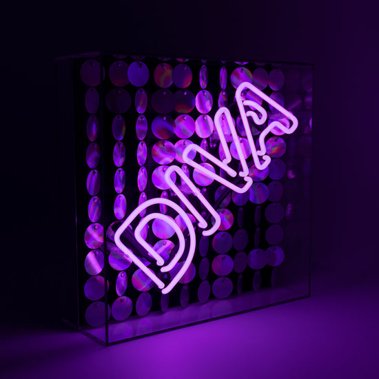 'Diva' Glass Neon Sign with Sequins | Locomocean Ltd
