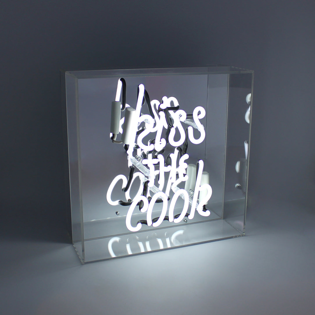'Kiss the Cook' Glass Neon Sign | Locomocean Ltd