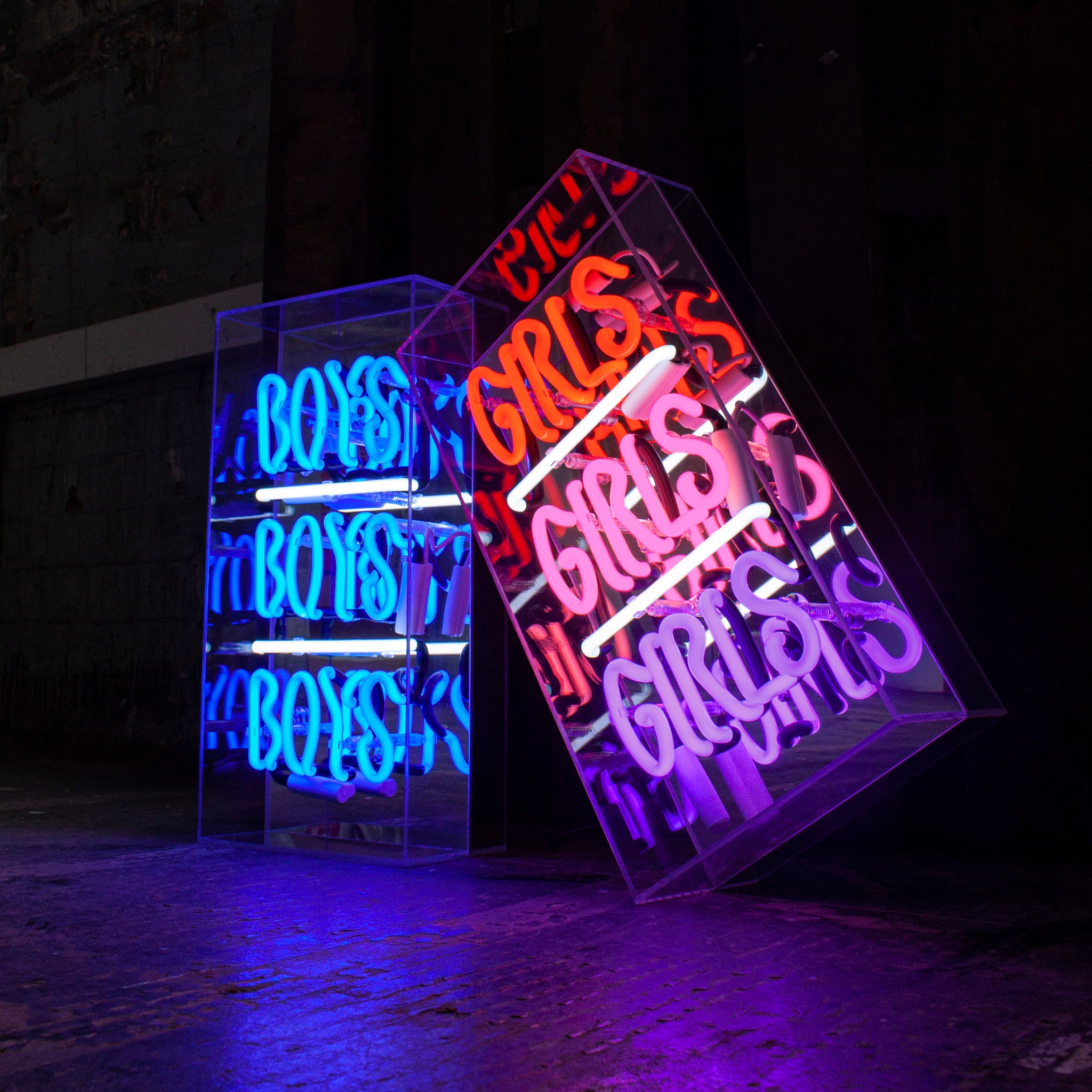 'Girls Girls Girls' Glass Neon Sign | Locomocean Ltd