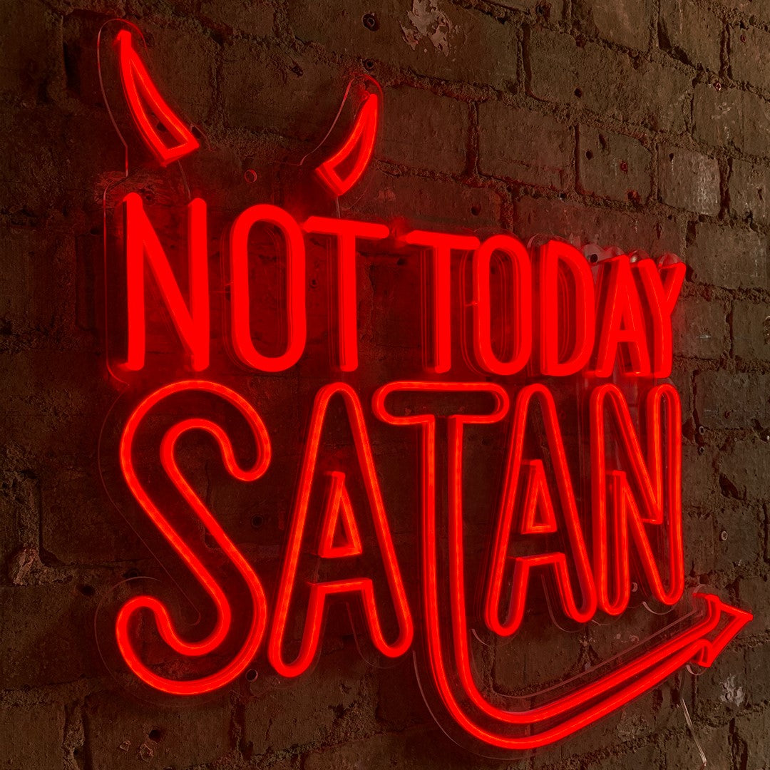 'Not Today Satan' Red Neon LED Wall Mountable Sign | Locomocean Ltd