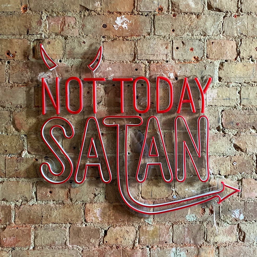 'Not Today Satan' Red Neon LED Wall Mountable Sign | Locomocean Ltd