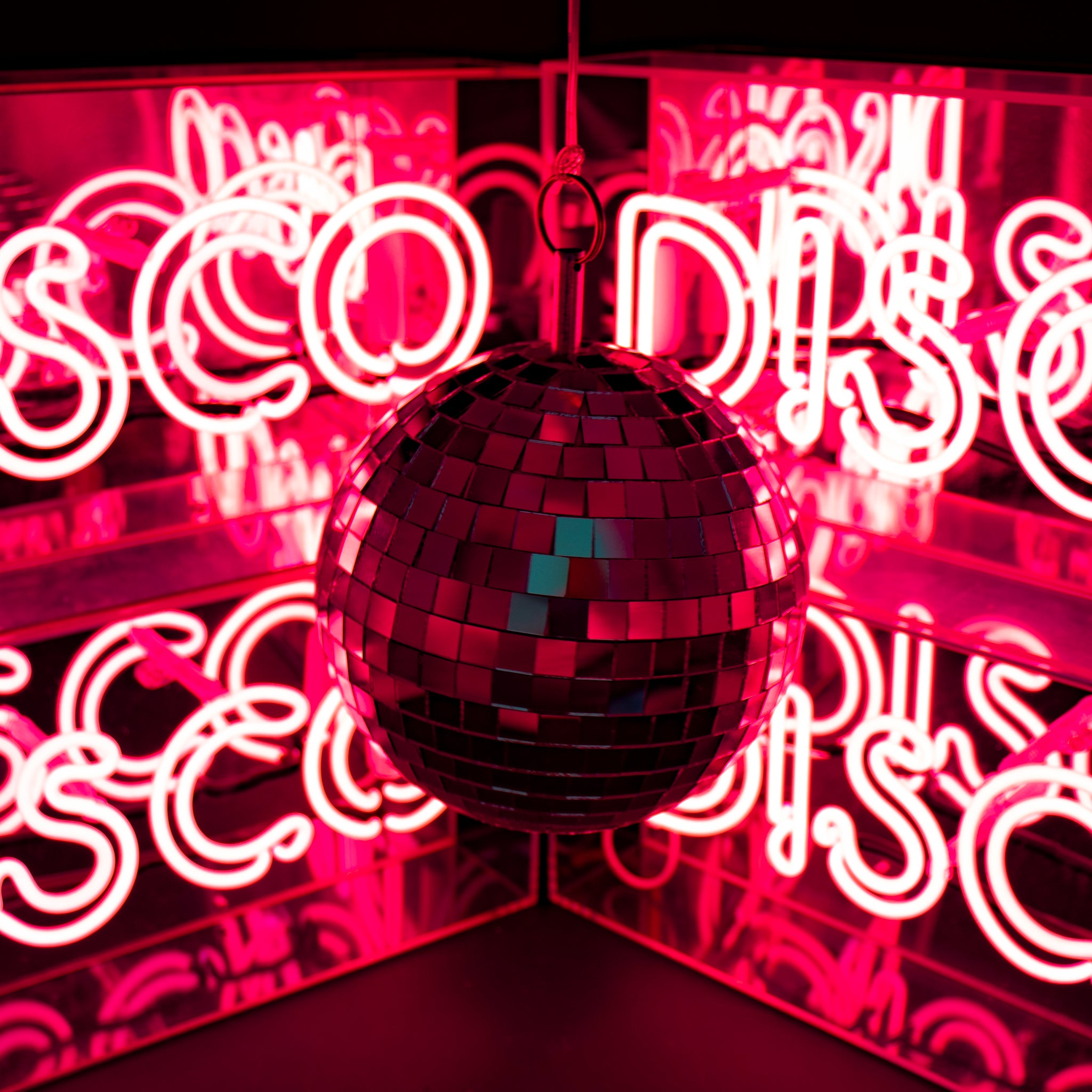 'Disco' Glass Neon Sign - Pink | Locomocean Ltd